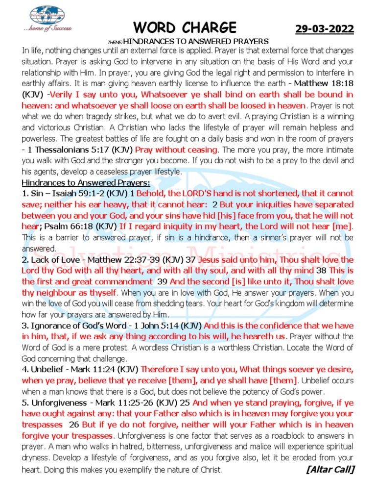 Trading Word Charge | PDF | Prayer | Forgiveness