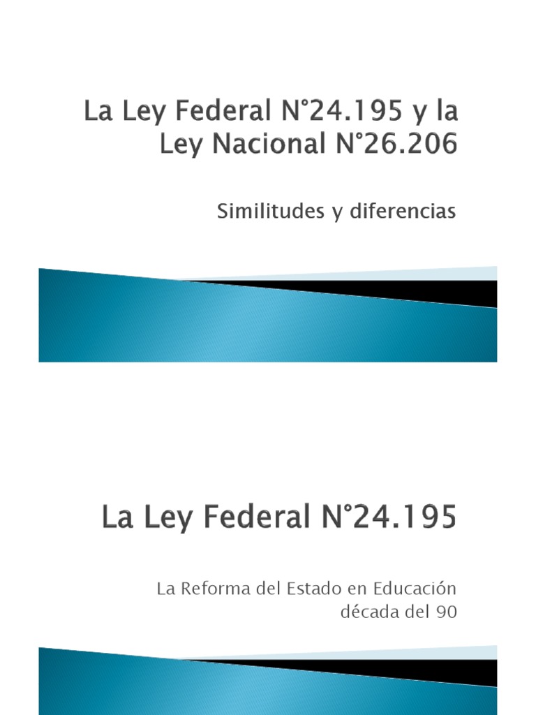 11 Similitudes y Diferencias Ley 24.195 y 26.206 | PDF | Educación más ...