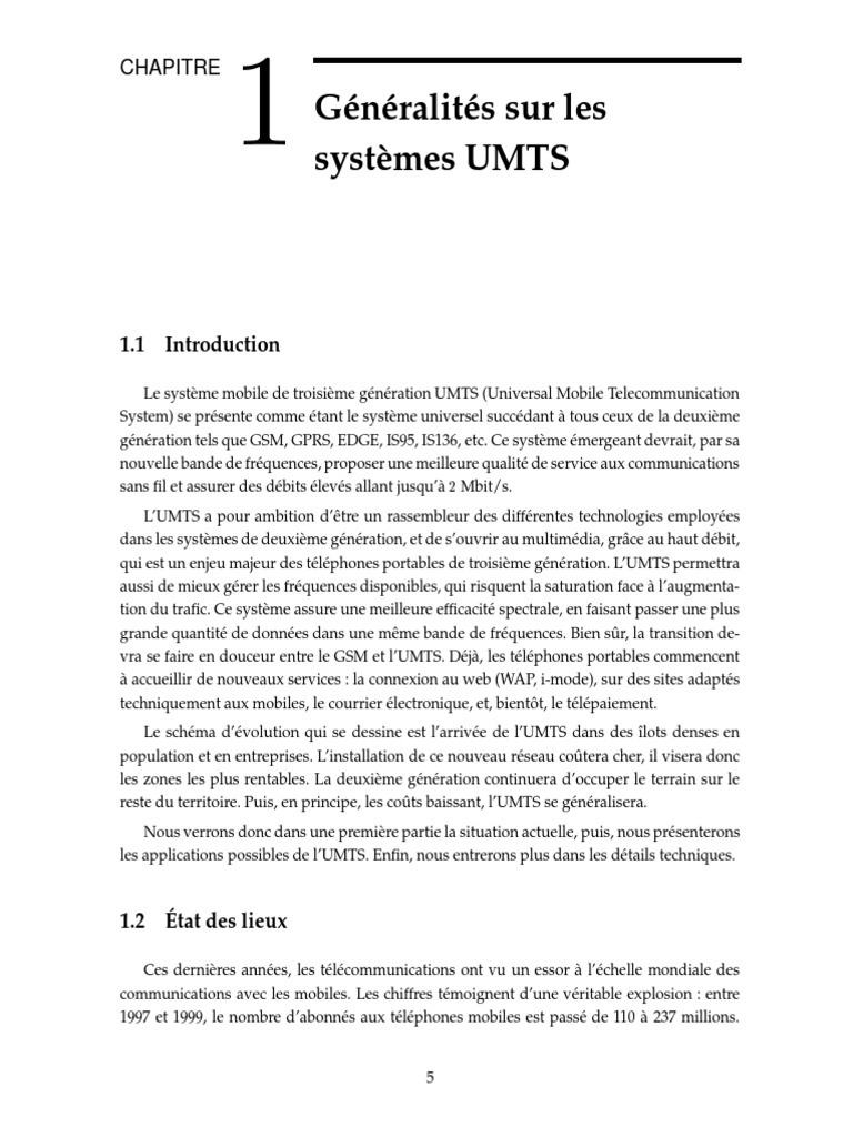 CH1 Umts | PDF | GSM | Réseau cellulaire