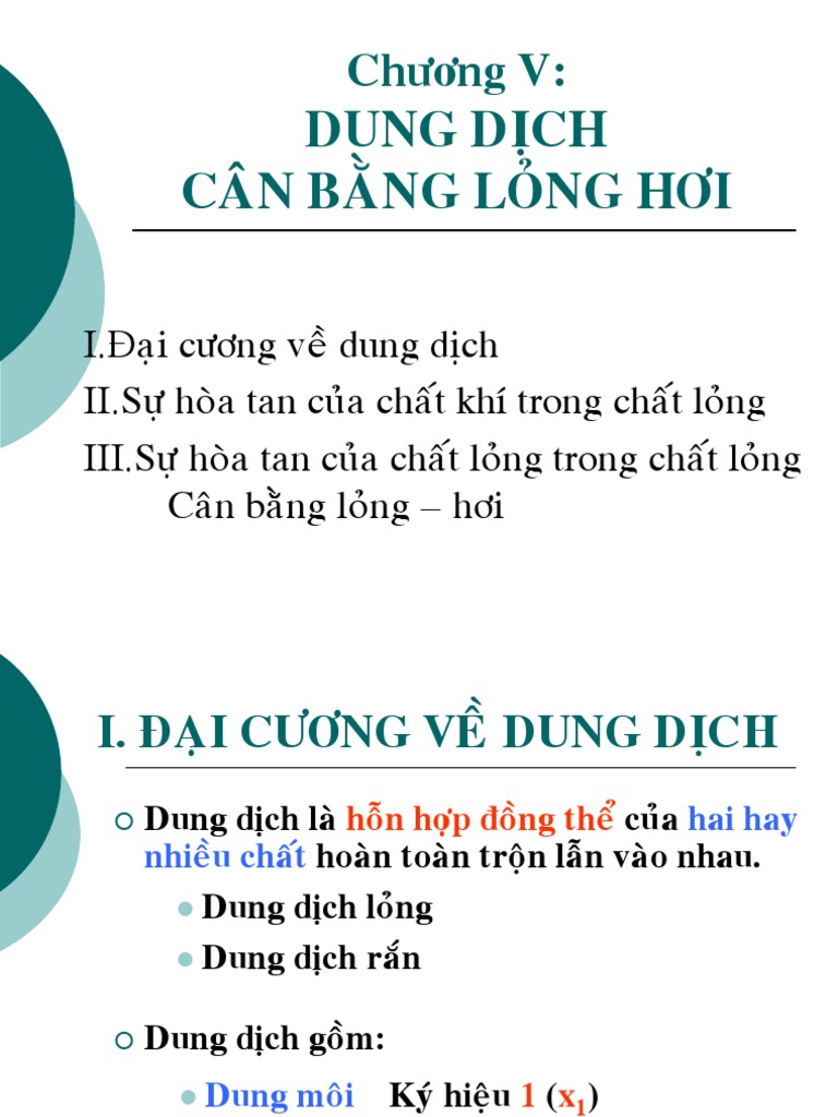 Ch5. Dung Dịch - Cân Bằng Lỏng Hơi | PDF