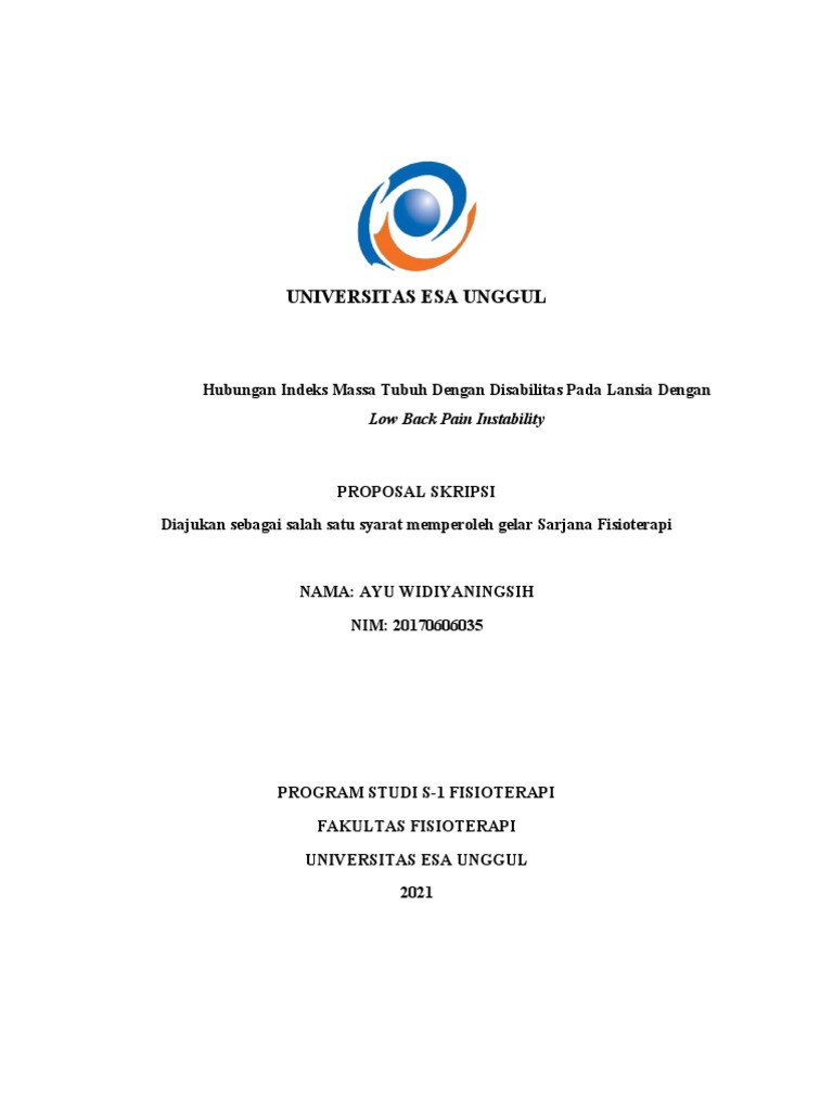 Hubungan IMT dan Disabilitas Lansia LBP | PDF | Pengembangan Diri ...