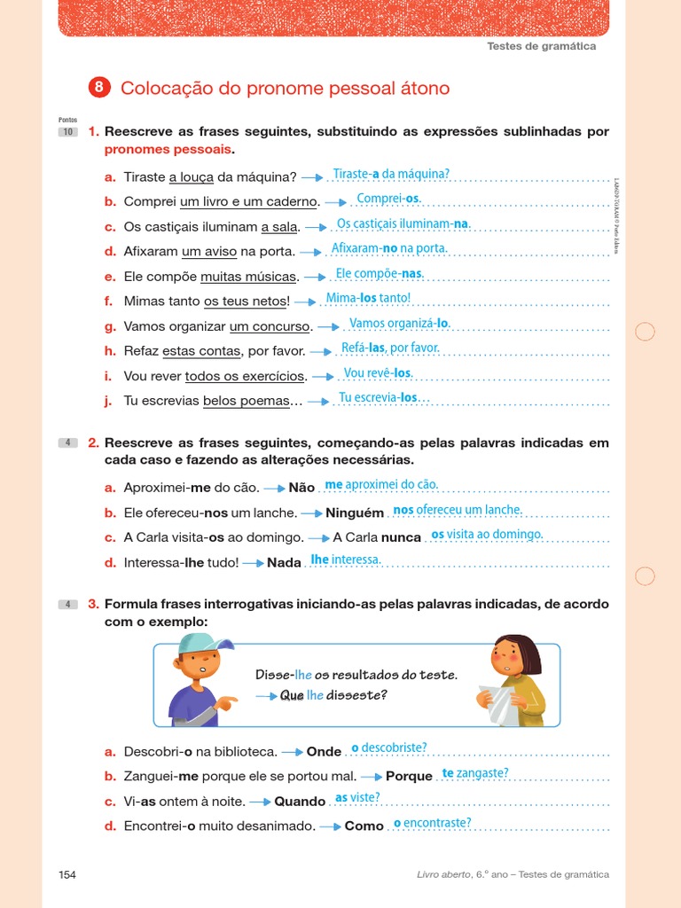 Lab6 Teste Gramatica 08 Sol Pdf Linguística