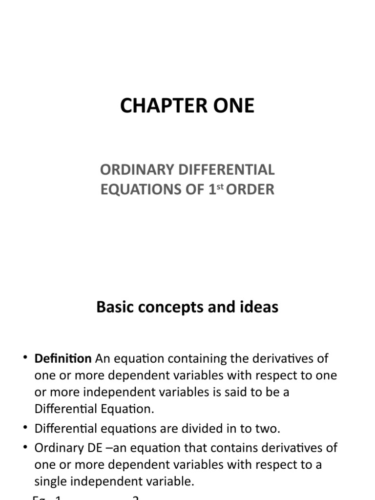 First Order Ordinary Differential Equations | PDF | Ordinary Differential Equation | Equations