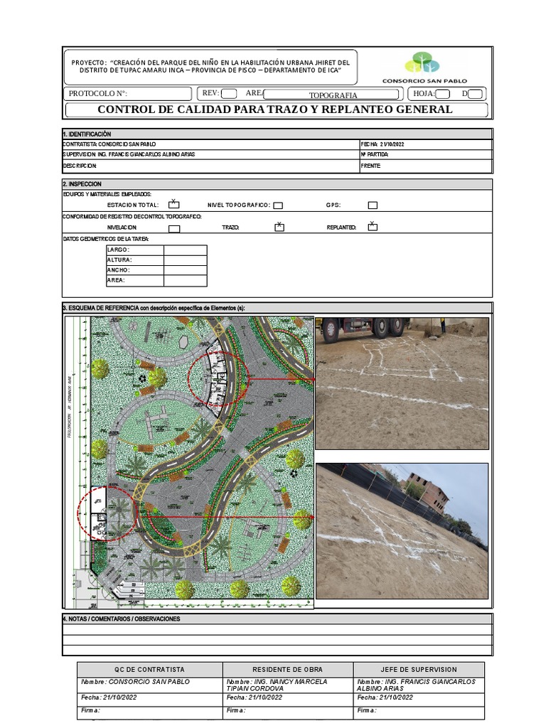 Protocolo - Trazo y Replanteo General | PDF