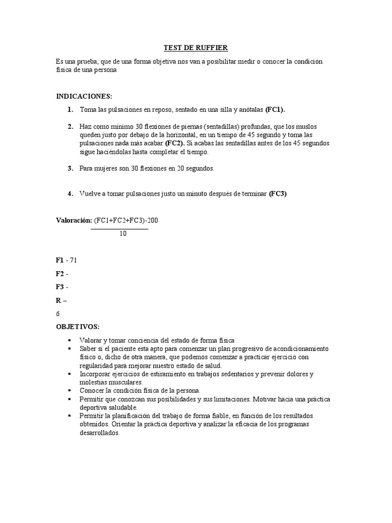 Test de Ruffier | PDF