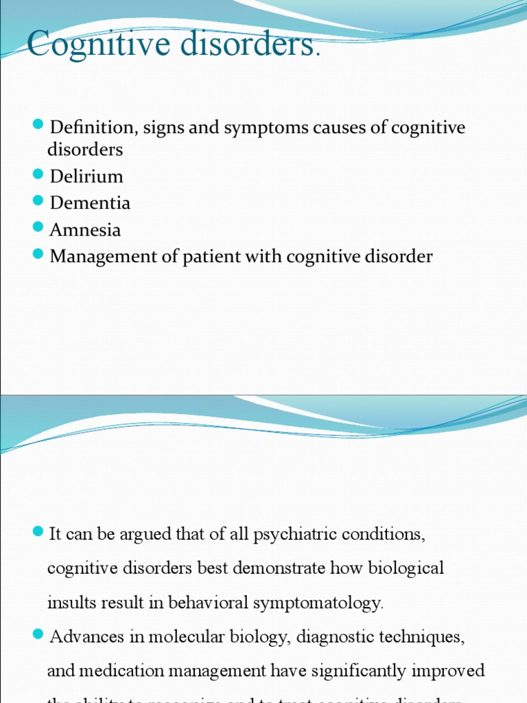 Cognitive Disorders | PDF | Dementia | Mental Disorder