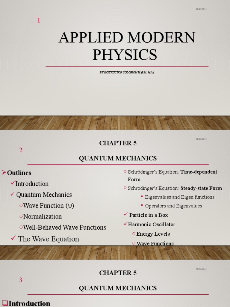 Modern Phy Chap 5 | PDF | Wave Function | Quantum Mechanics