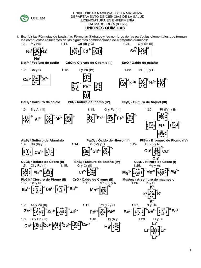 UNIONES QUÍMICAS (Ejercicios Resueltos) | PDF | Rieles | Conjuntos de elementos químicos