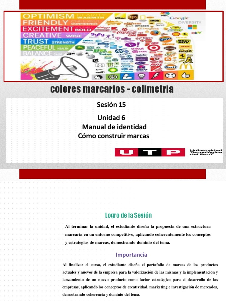 Colores Marcarios y Colimetria Utp Branding 15va Semana | PDF | Color ...