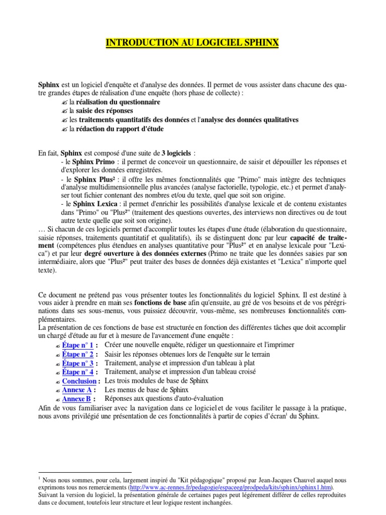 Sphinx | Microsoft Word | Questionnaire