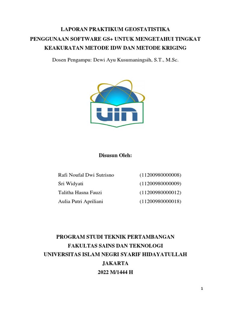 Laporan Geostatistika Penggunaan Software GS+ Estimasi Kriging Dan IDW | PDF