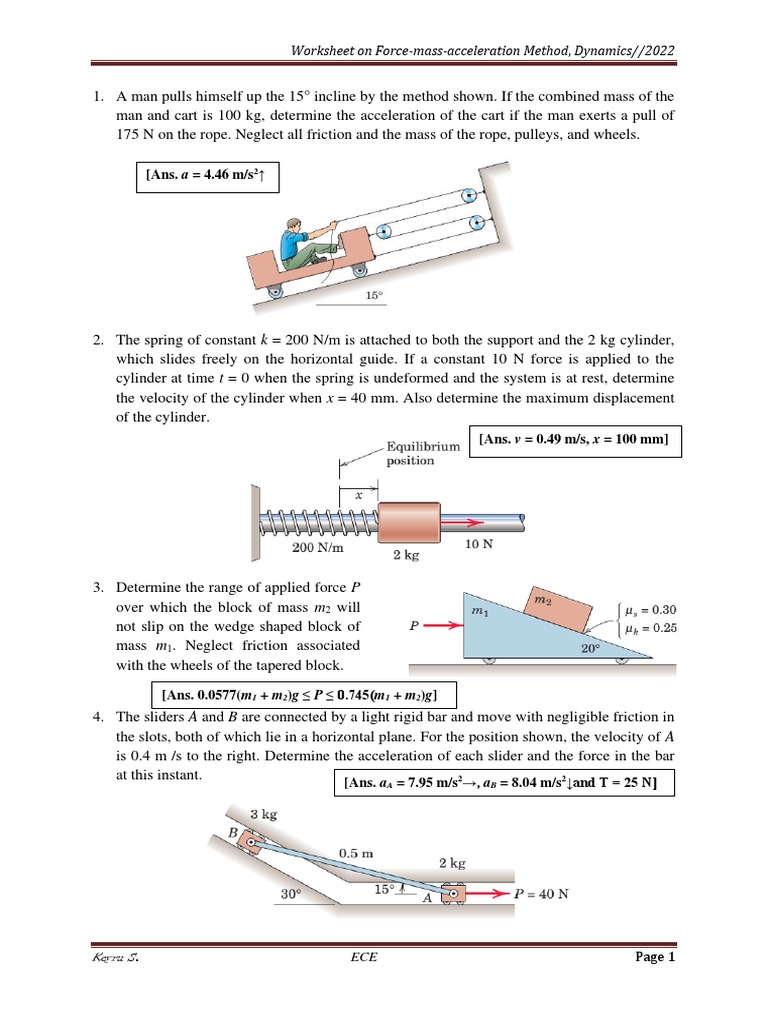 WS31 | Download Free PDF | Force | Rotation Around A Fixed Axis