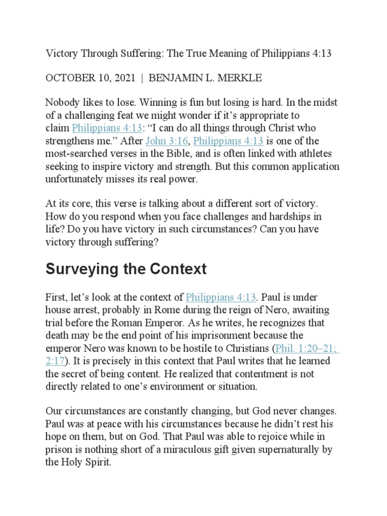 Victory Through Suffering Sermon | PDF | Paul The Apostle | Jesus