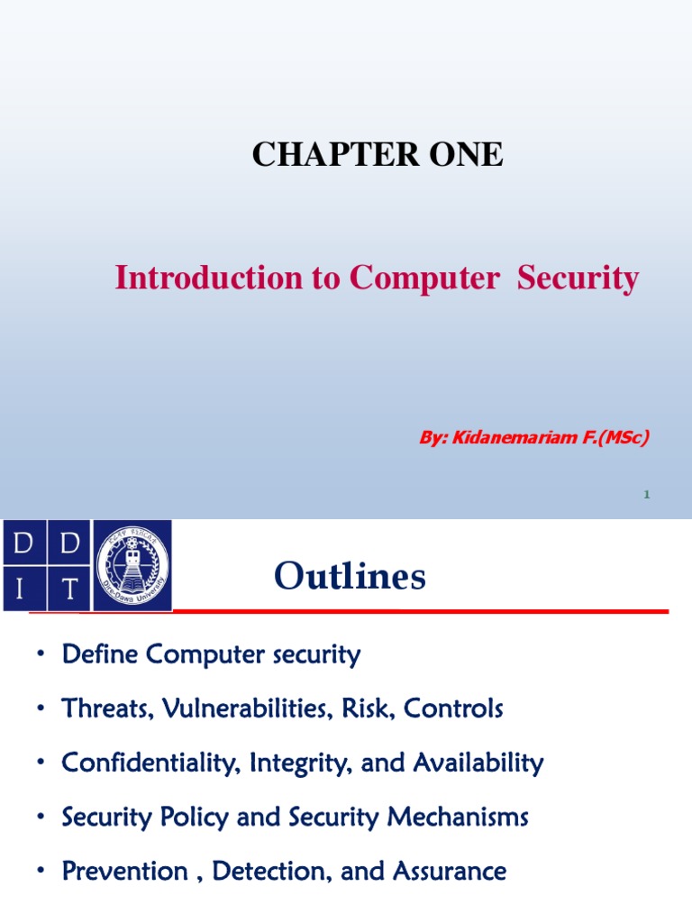Chapter 1 Introduction To Computer Secuirty Pdf Information Security Security