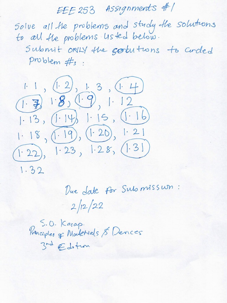 EEE 253 Assignment #1 | PDF