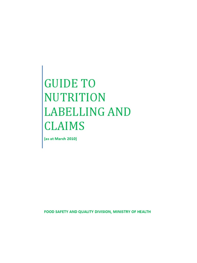 Guide To Nutrition Labelling and Claims 2010 | PDF | Nutrition Facts ...