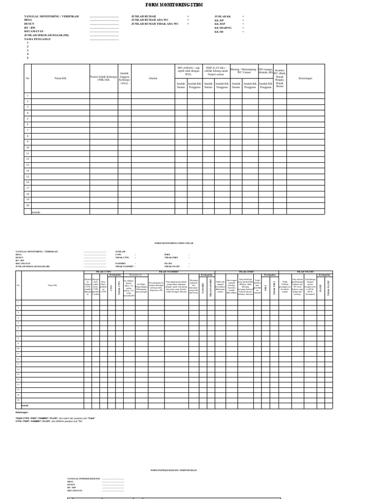 Form Verifikasi STBM Terbaru Edit 2021 | PDF