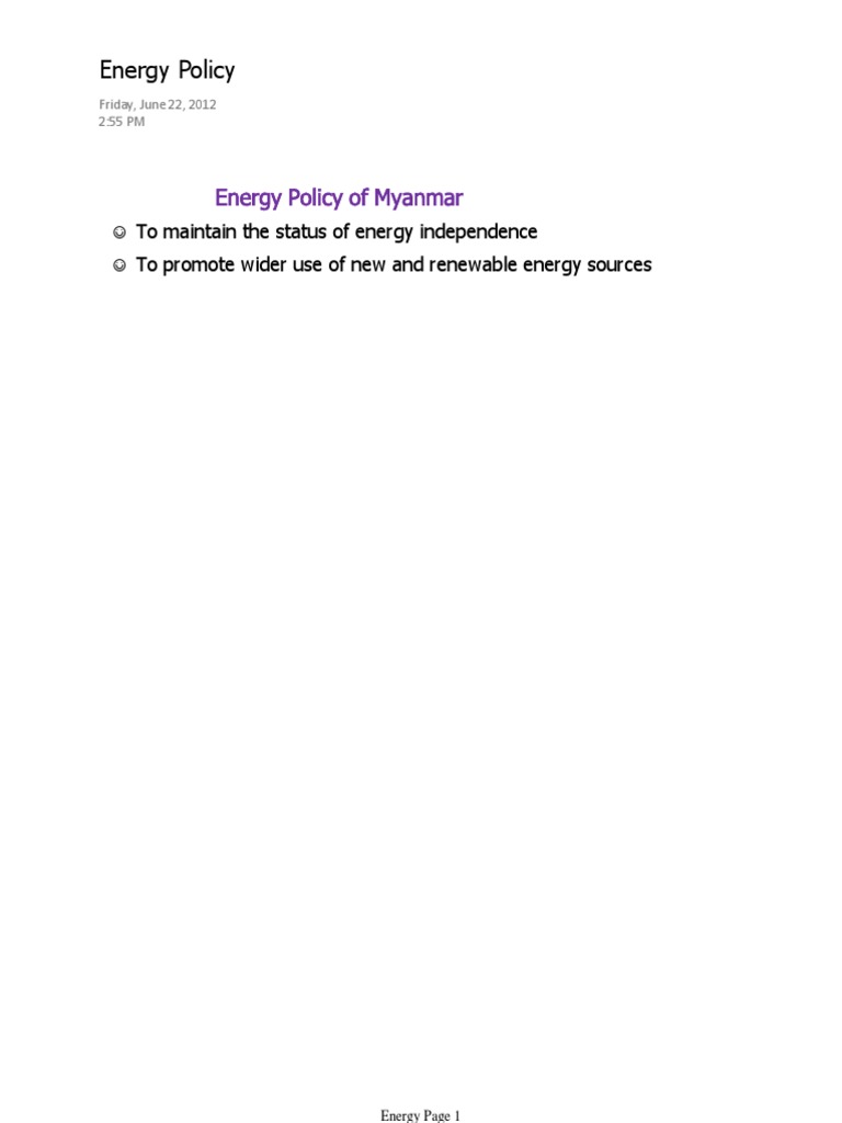 Energy Policy | PDF