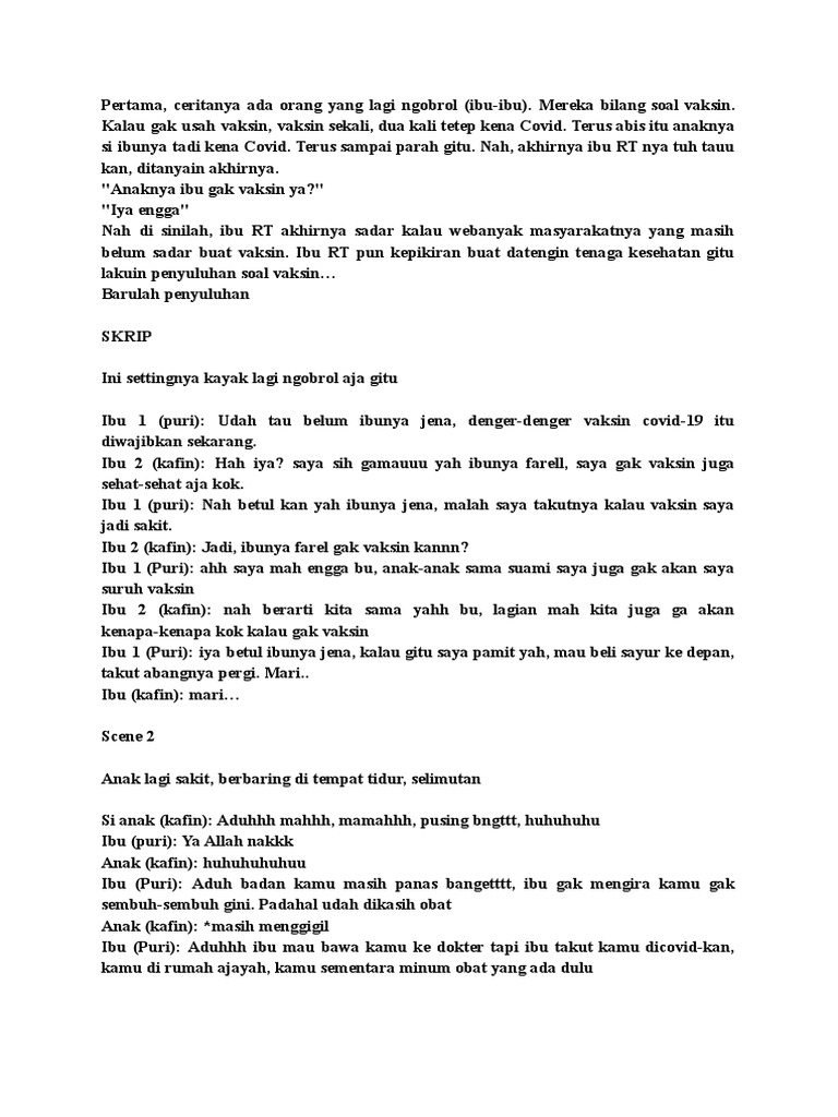 Script Roleplay Penyuluhan - Komkes 14 B | PDF