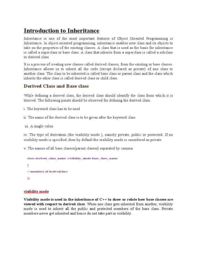 Module 4 Pdf Class Computer Programming Inheritance Object