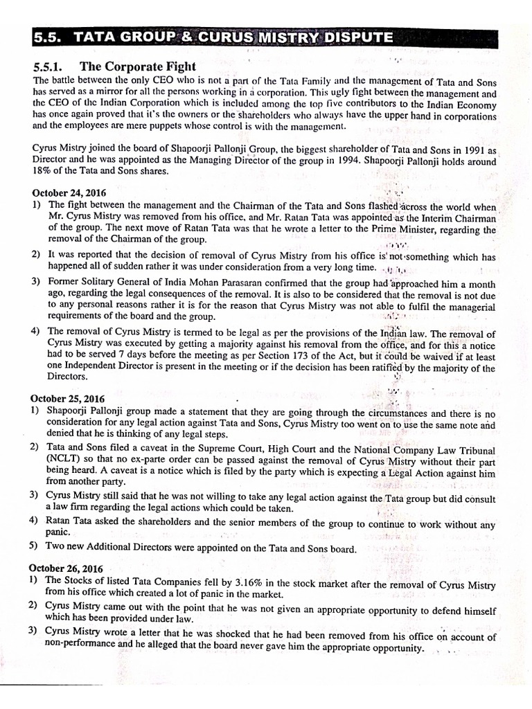 Cyrus Mistry Case Study | PDF | Justice | Crime & Violence