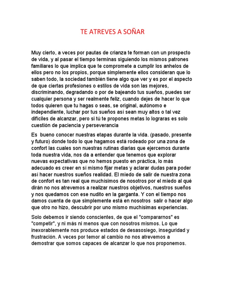 Te Atreves A Soñar Jaider Martinez | PDF