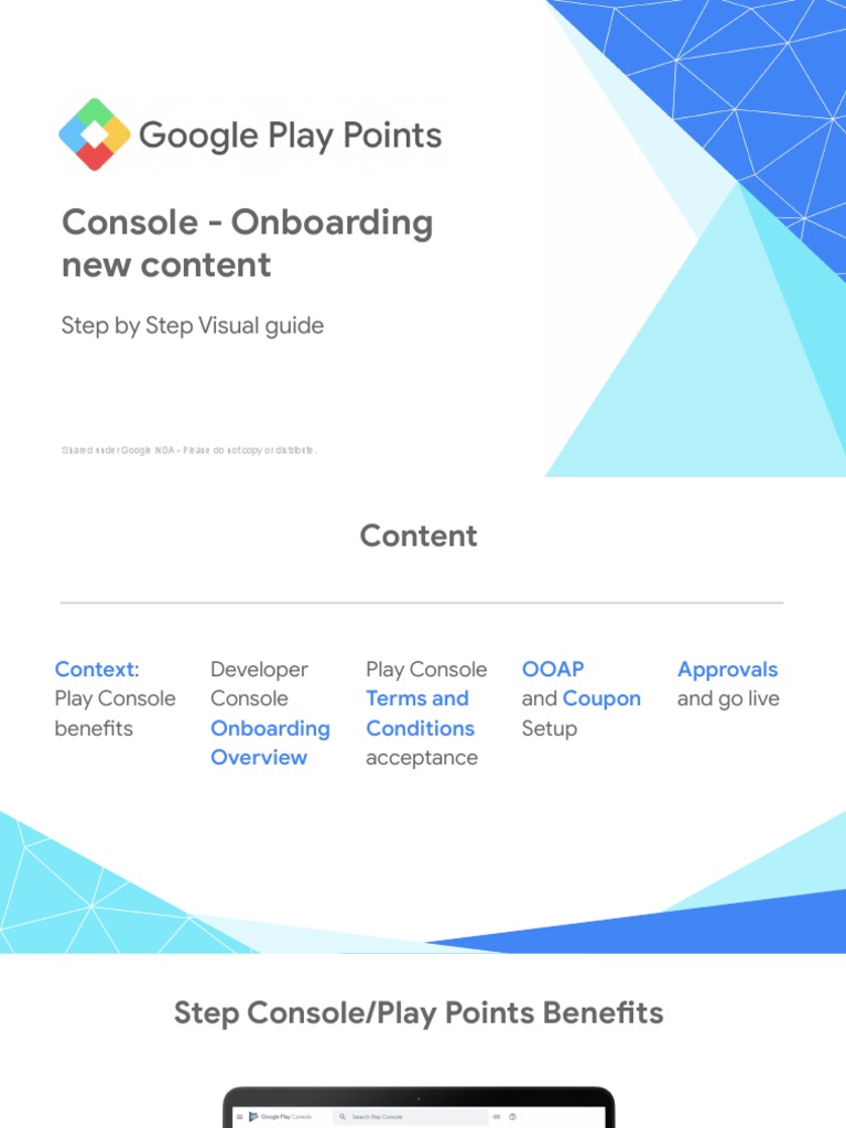 Onboarding Walkthrough - Play Points - Play Console (India) | PDF ...