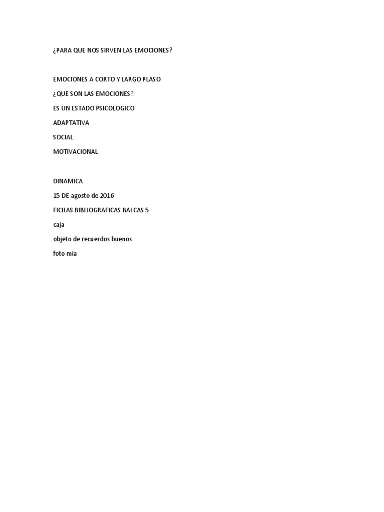 Para Que Nos Sirven Las Emociones Pdf