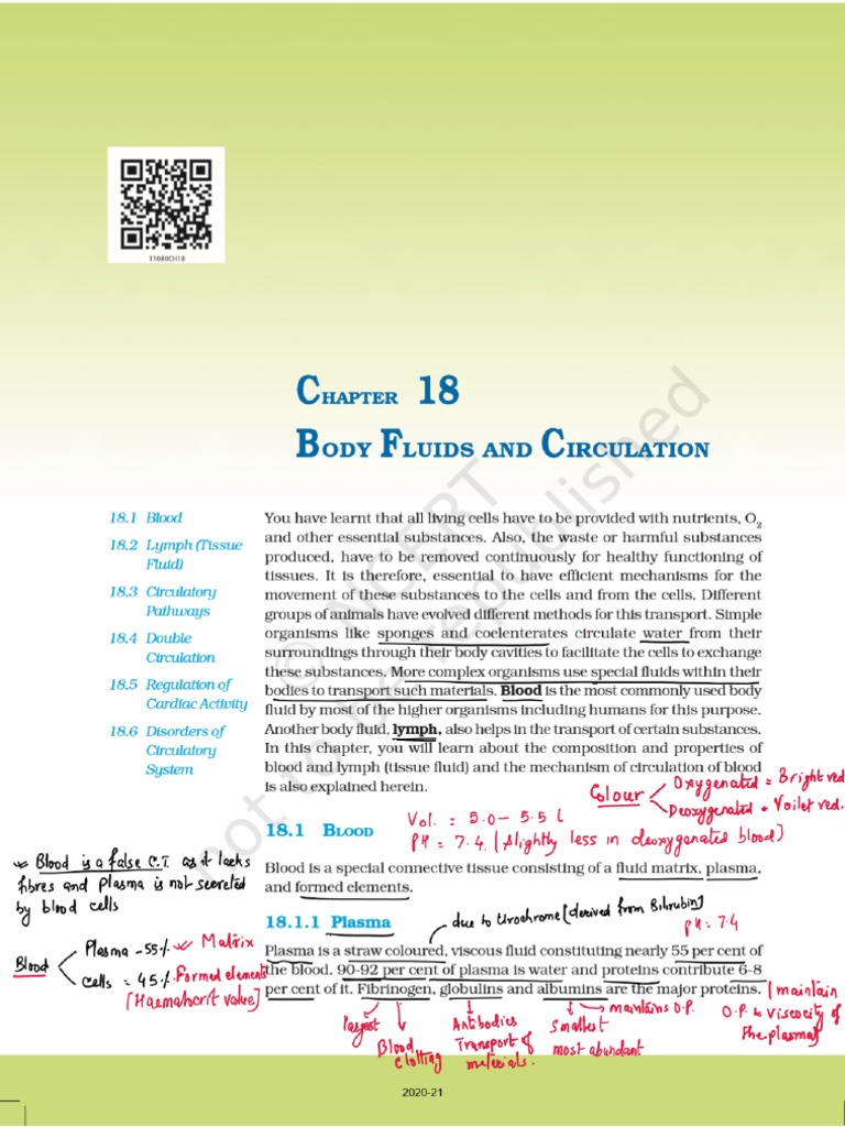 Body Fluid and Circulation | PDF