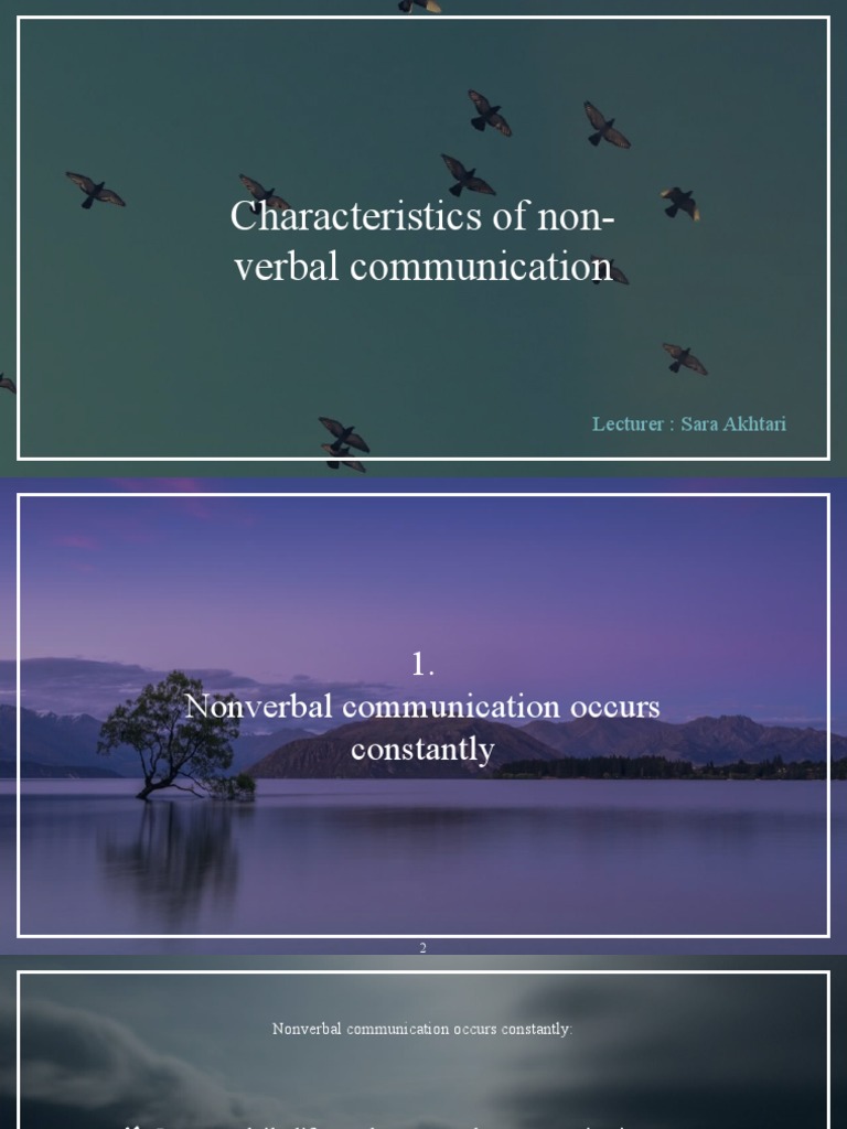 Characteristics of Non Verbal Communication | PDF | Nonverbal ...