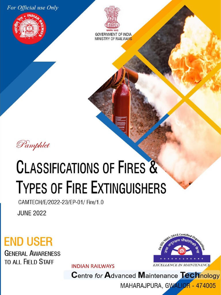 Pamphlet On Classification of Fires & Types of Fire Extinguishers | PDF ...