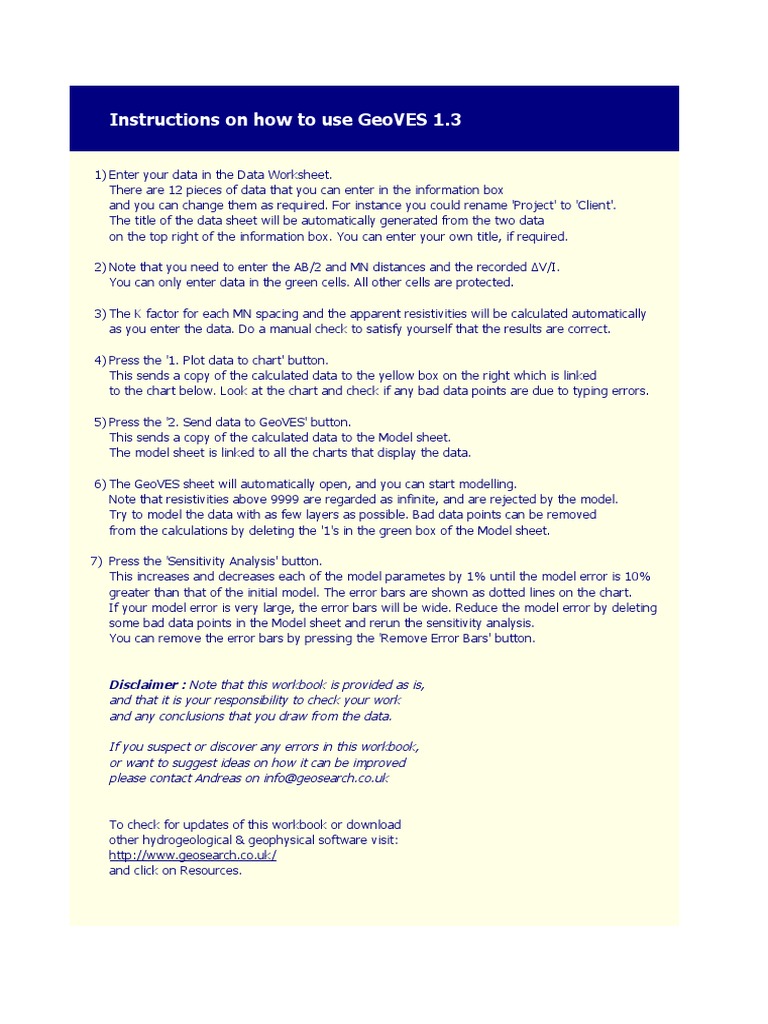 GeoVES - V1 VES Software | PDF | Data