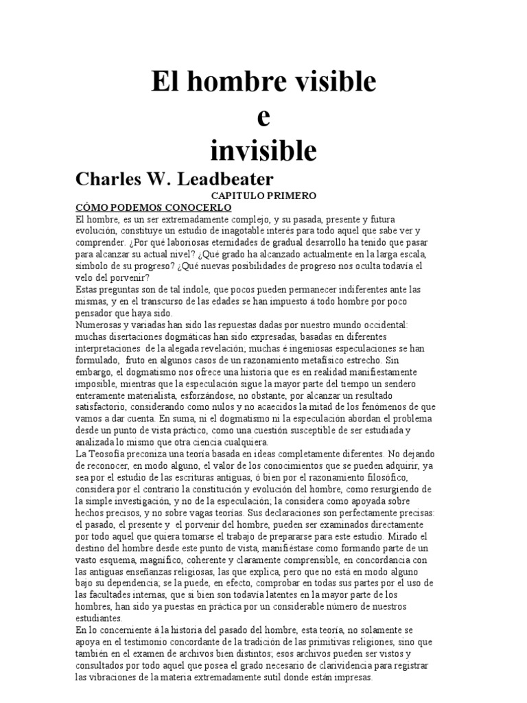 El Hombre Visible e Invisible | PDF