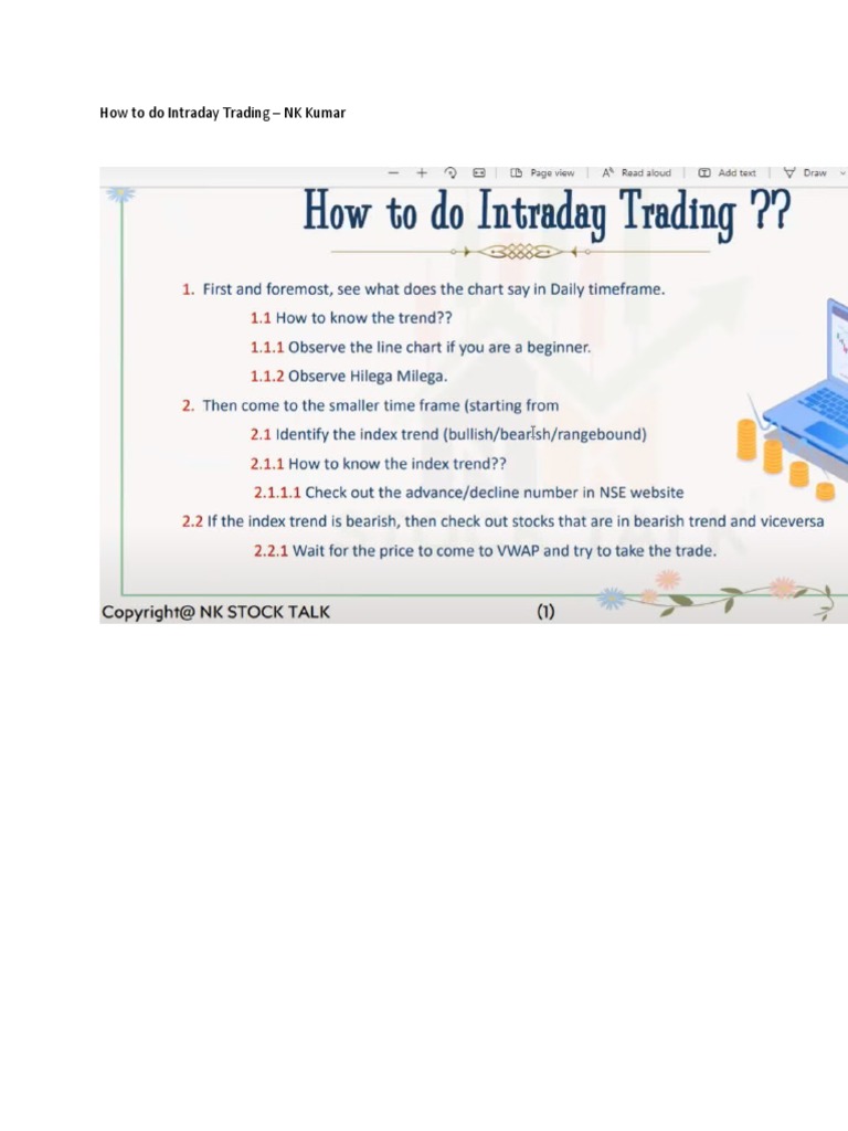 How To Do Intraday Trading - NK Sir | PDF