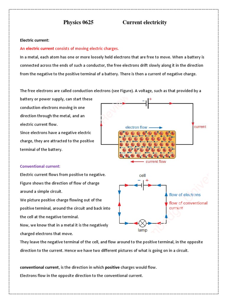 Current Electricity (Notes) | PDF | Voltage | Electric Current