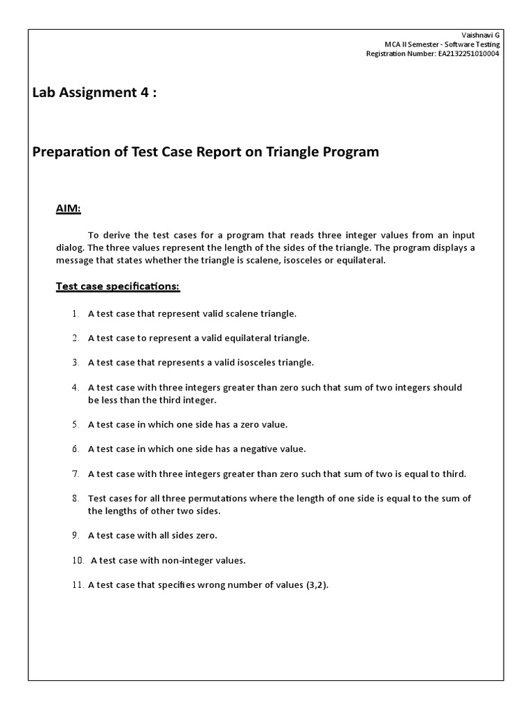 Lab Assignment 4 | PDF | Triangle | Computer Programming Lab Assignment 4 | PDF | Triangle | Computer Programming