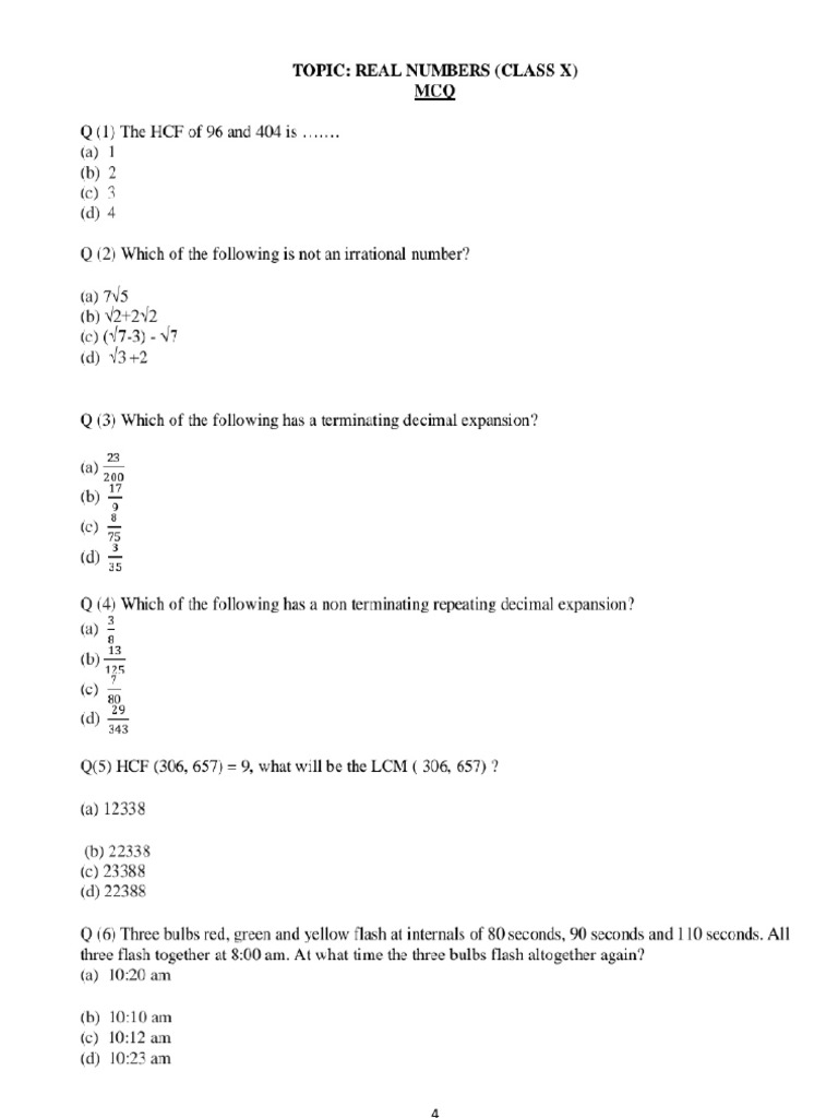 Real No.s and Probability | PDF