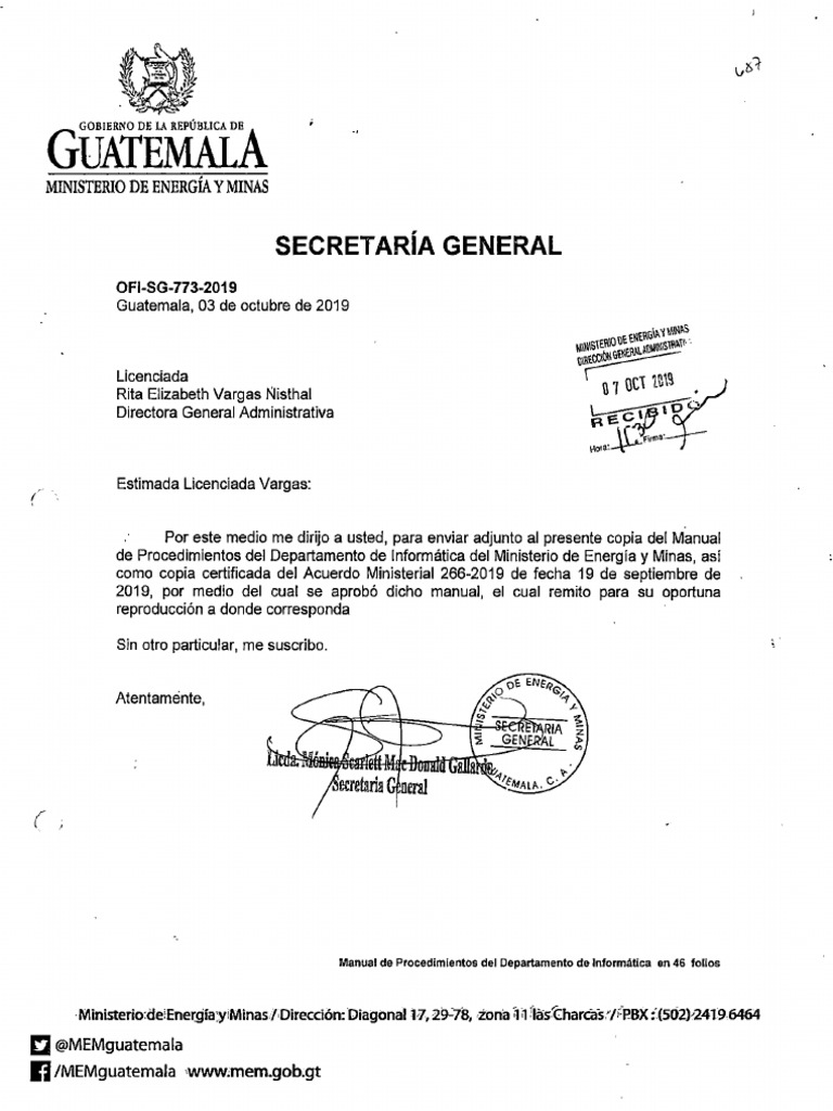 MEM Manual de Procedimientos Depto Informatica | PDF
