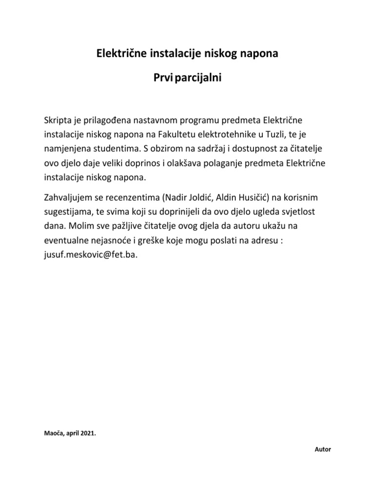 Skripta Instalacije 1 | PDF