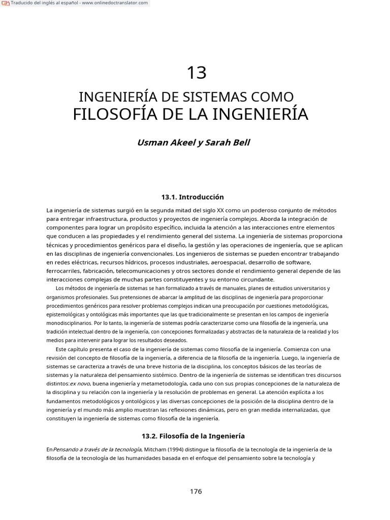 Systems Engineering As Engineering Philosophy - En.es | PDF | Holismo | Pensamiento