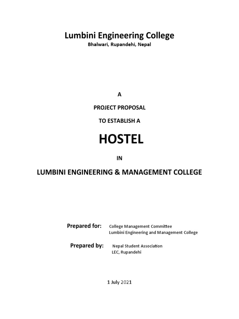 Proposal for LEC Hostel Construction | PDF | Cost Of Living | Room