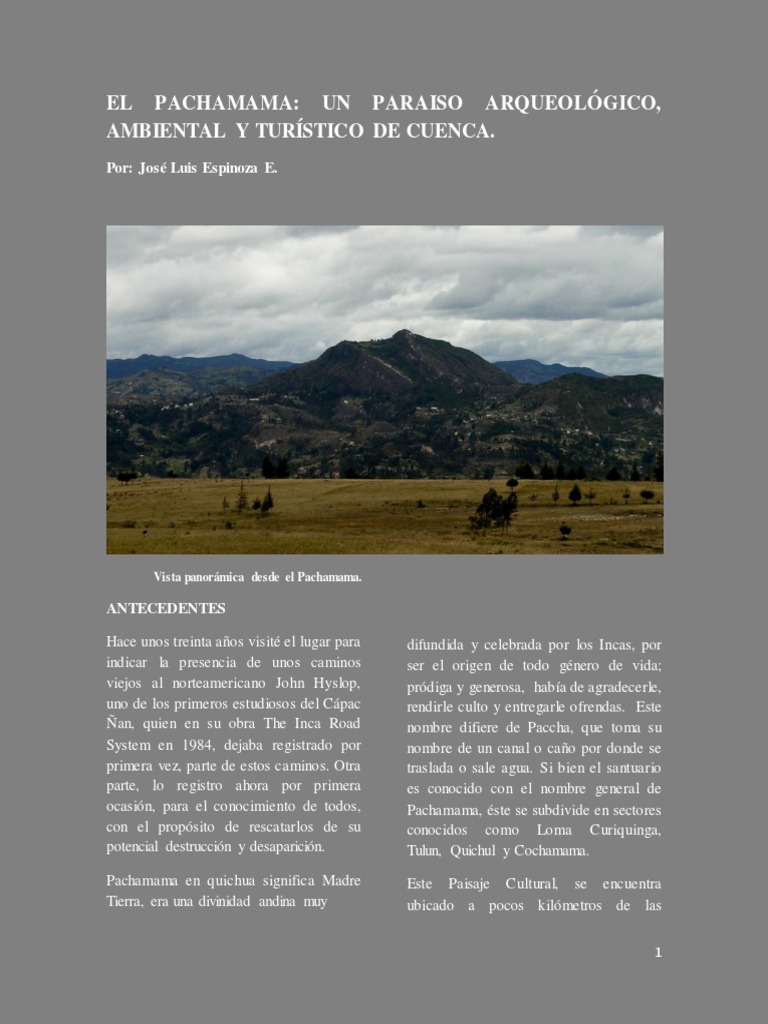 Pachamama Pdf Imperio Inca Era Precolombina