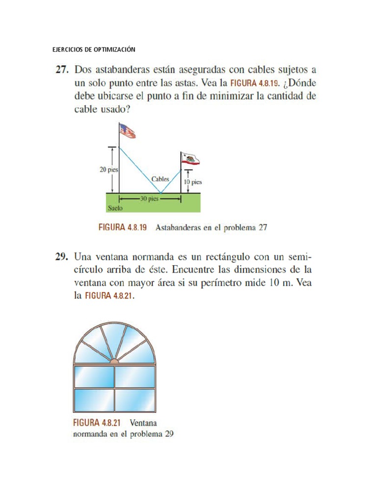 Optimización Ejercicios Cálculo | PDF