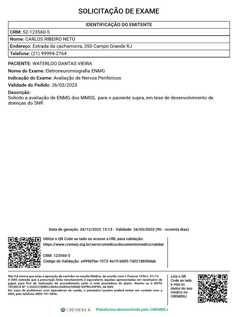 Solicitação de Exame | PDF