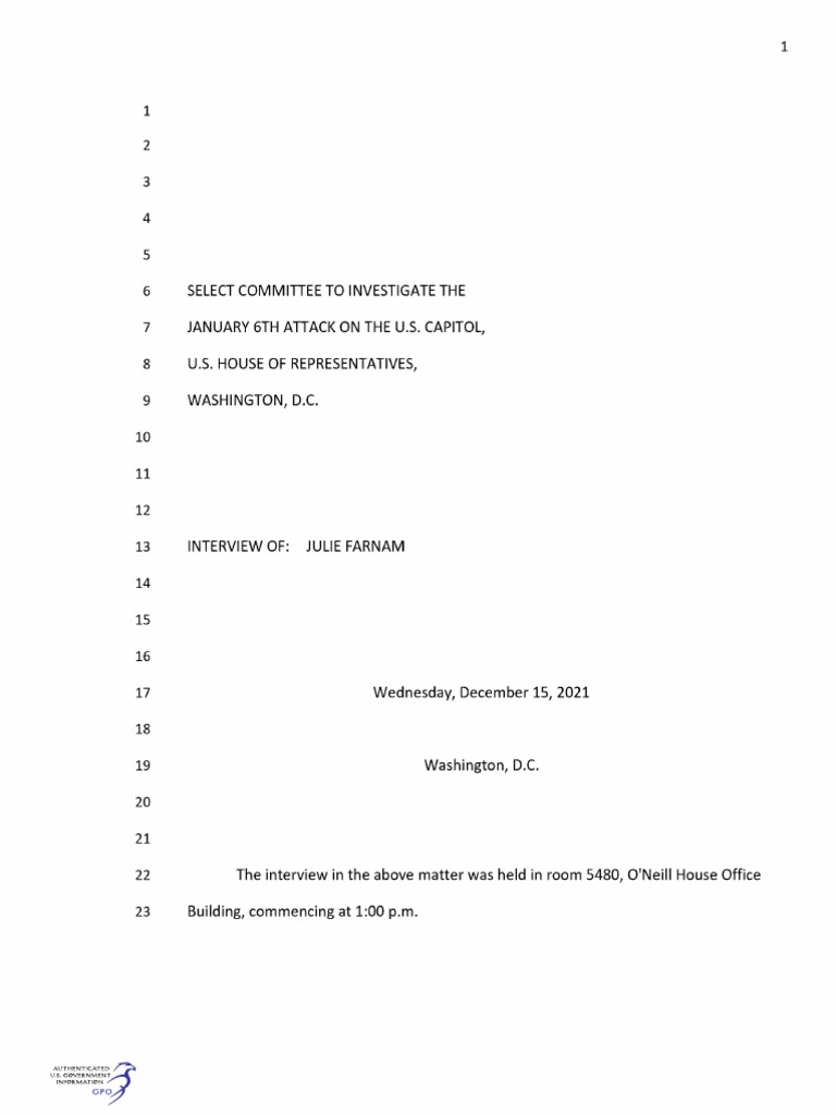 Julie Farnam Transcript Dec 15 | PDF | Intelligence Analysis | United ...