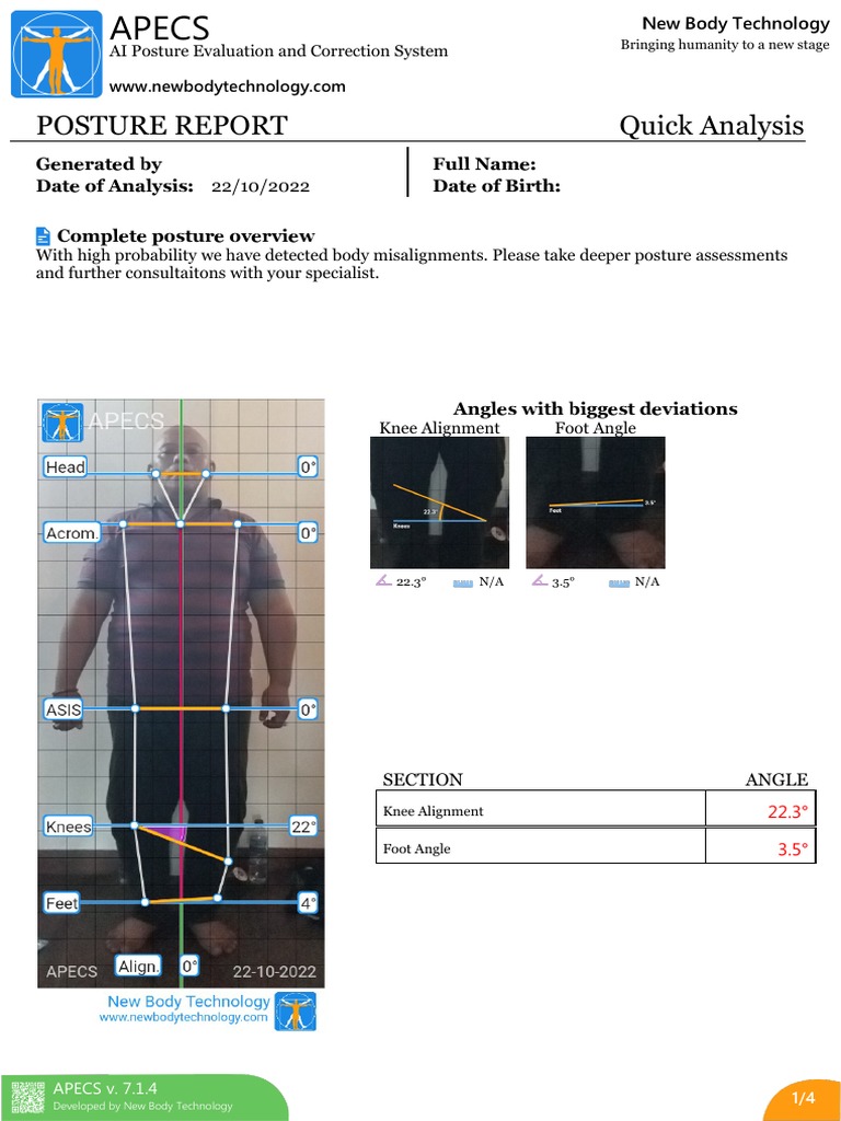 Posture Report | PDF | Pelvis | Musculoskeletal System
