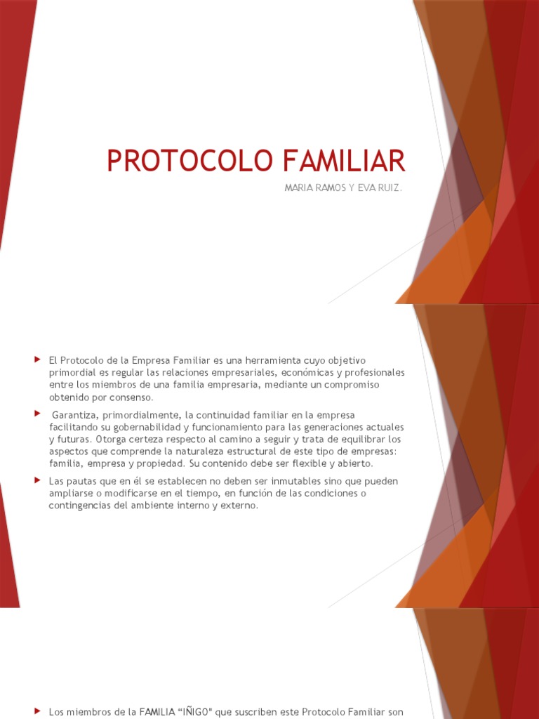 Protocolo Familiar. Presentacion | PDF | Business | Comportamiento