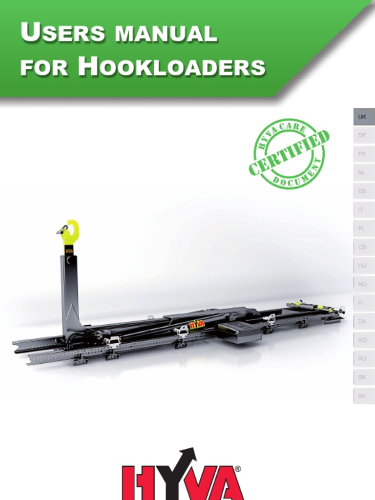 Hyva Lift User Manual For Hookloaders | PDF | Pump | Truck