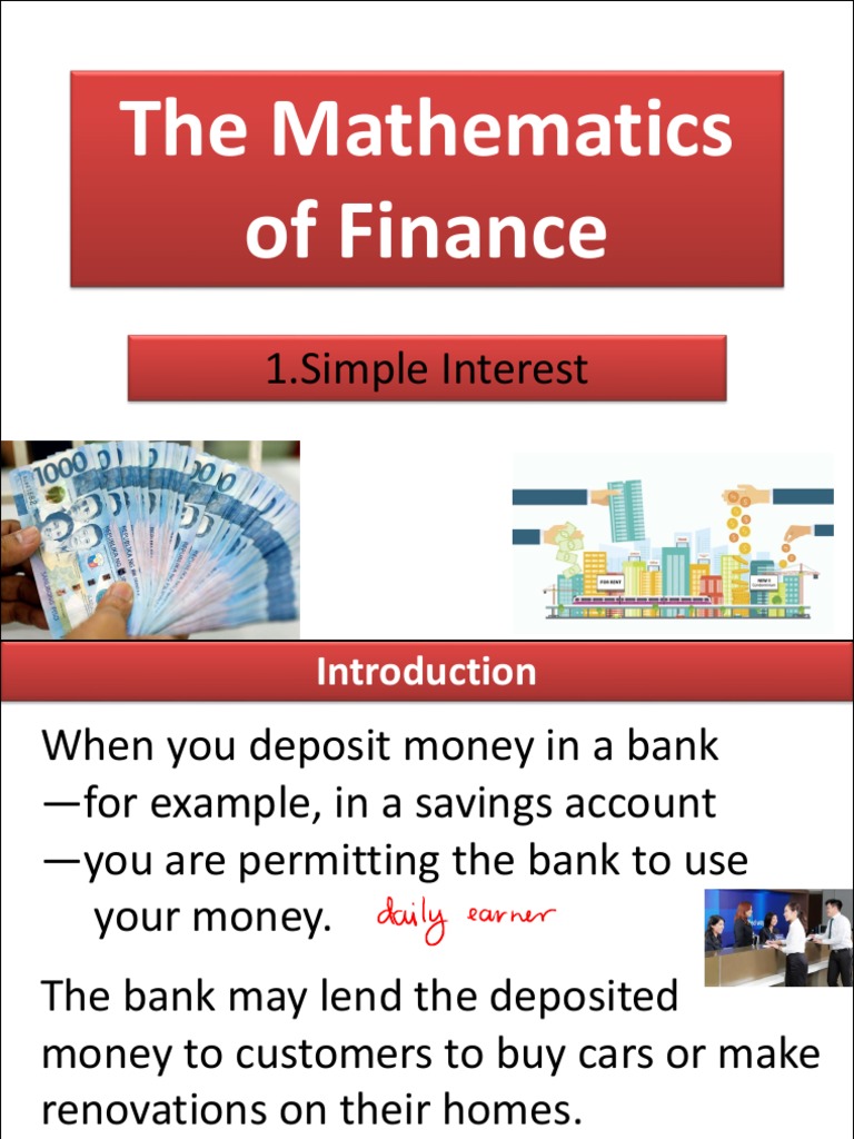 The Mathematics of Finance: Simple Interest Explained | PDF | Interest ...