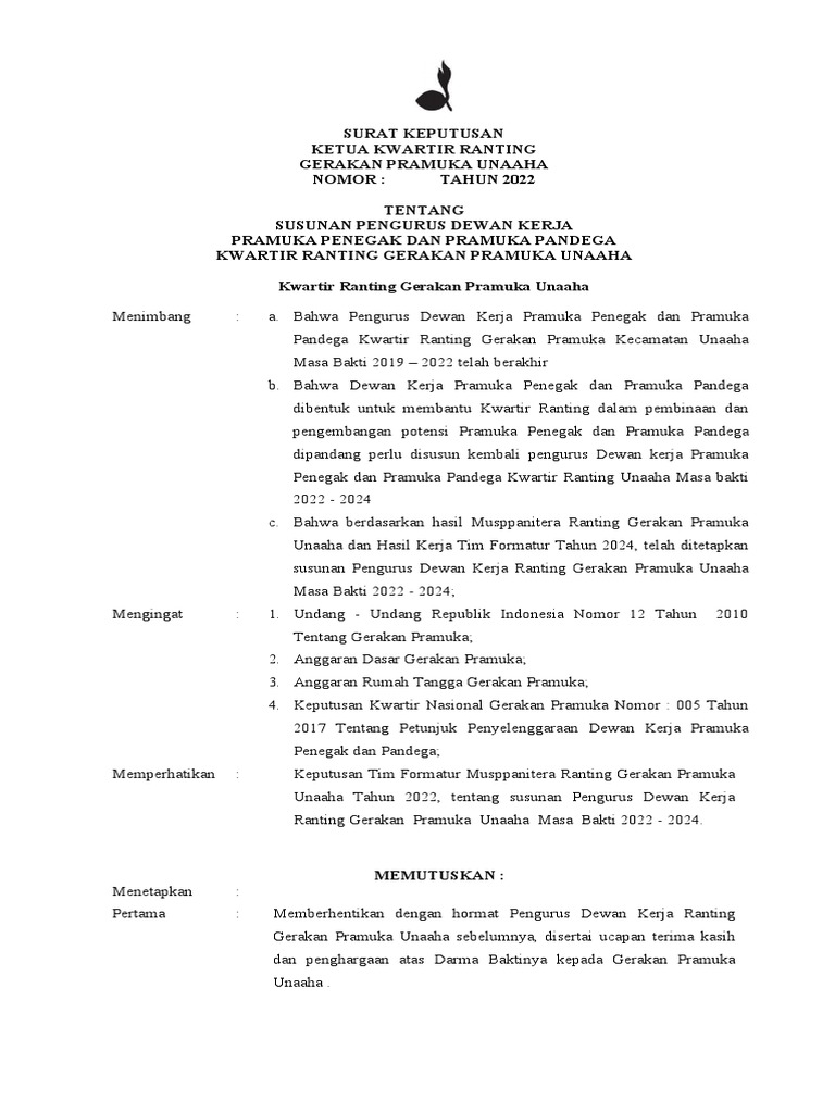 Surat Keputusan DKR-1 | PDF